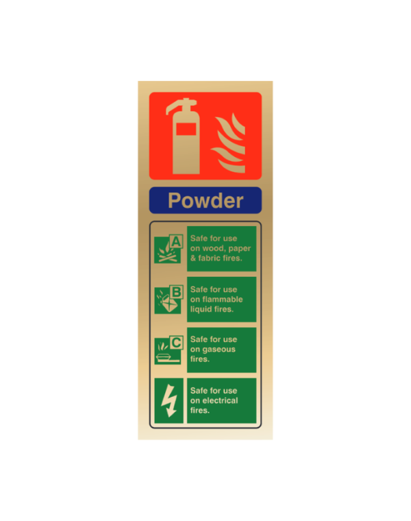 Powder ID Sign Contempo Polished Gold Finish • Fireology