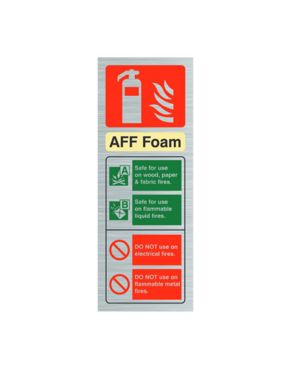 AFF Foam ID Sign Contempo Stainless Steel Finish • Fireology