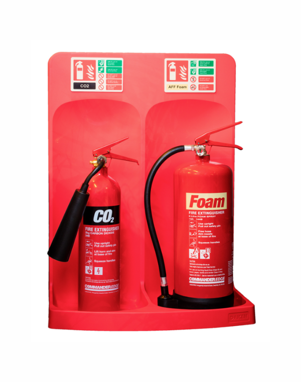 Commander Double Fire Extinguisher Stand Red • Fireology
