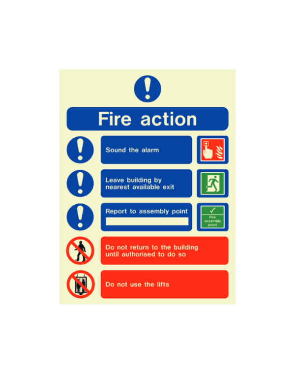 Fire Action (EC) Sign Photoluminescent • Fireology
