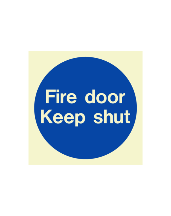 Fire Door Keep Shut Sign Photoluminescent 100mm x 100mm • Fireology
