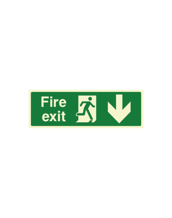Fire Exit Sign – Down Direction • Fireology