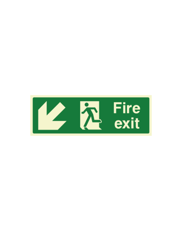 Fire Exit Sign – Down Left Direction • Fireology