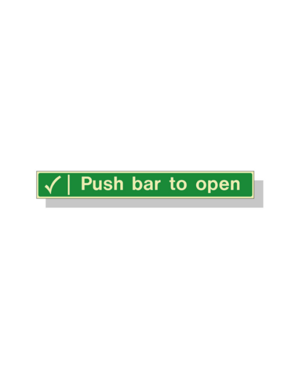 Push Pad to Open Sign with Tick (Landscape) • Fireology