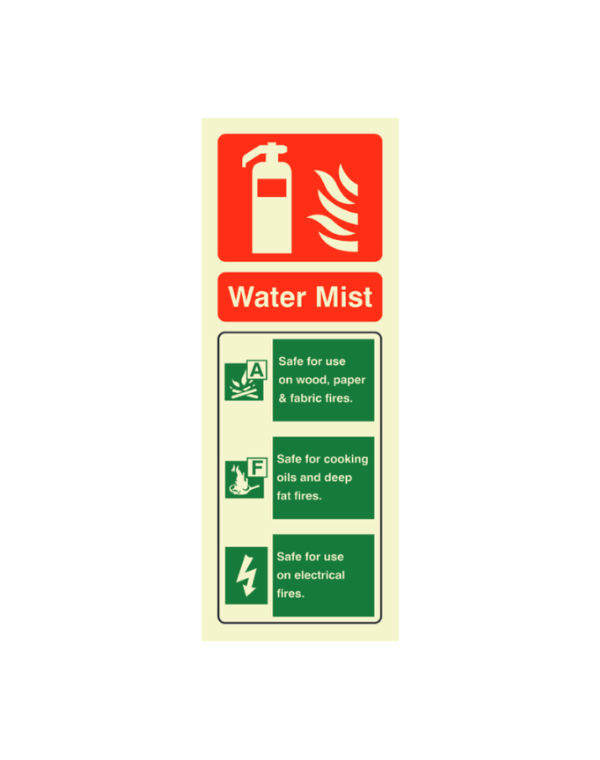 Water Mist ID Sign Photoluminescent • Fireology
